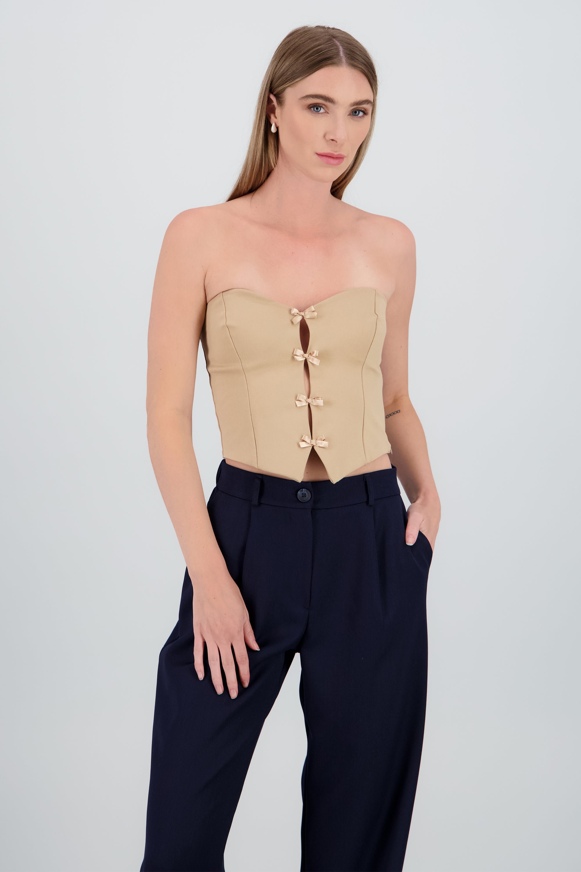 Strapless Bow Corset Top