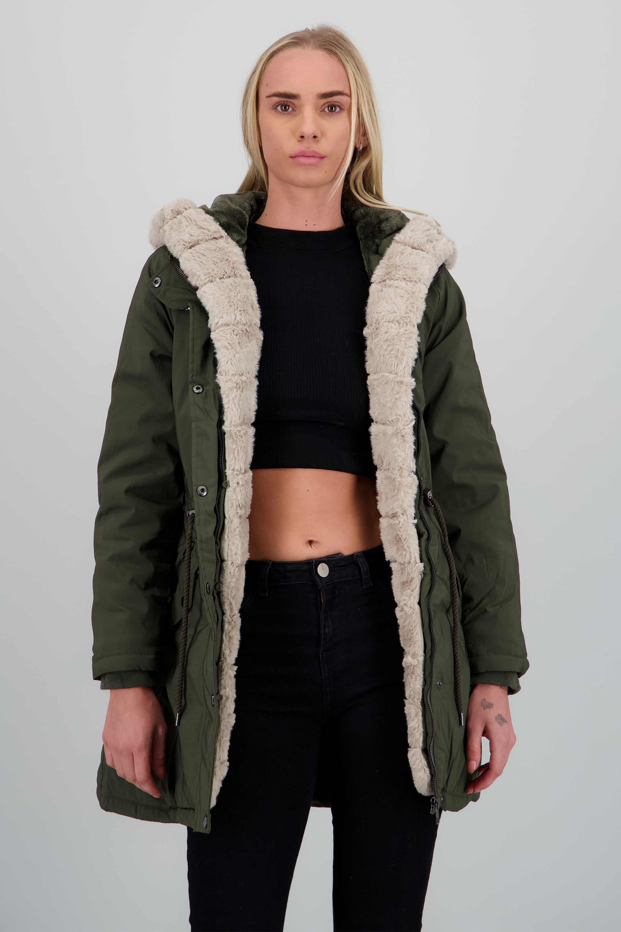 Double Layered Faux Fur Jacket