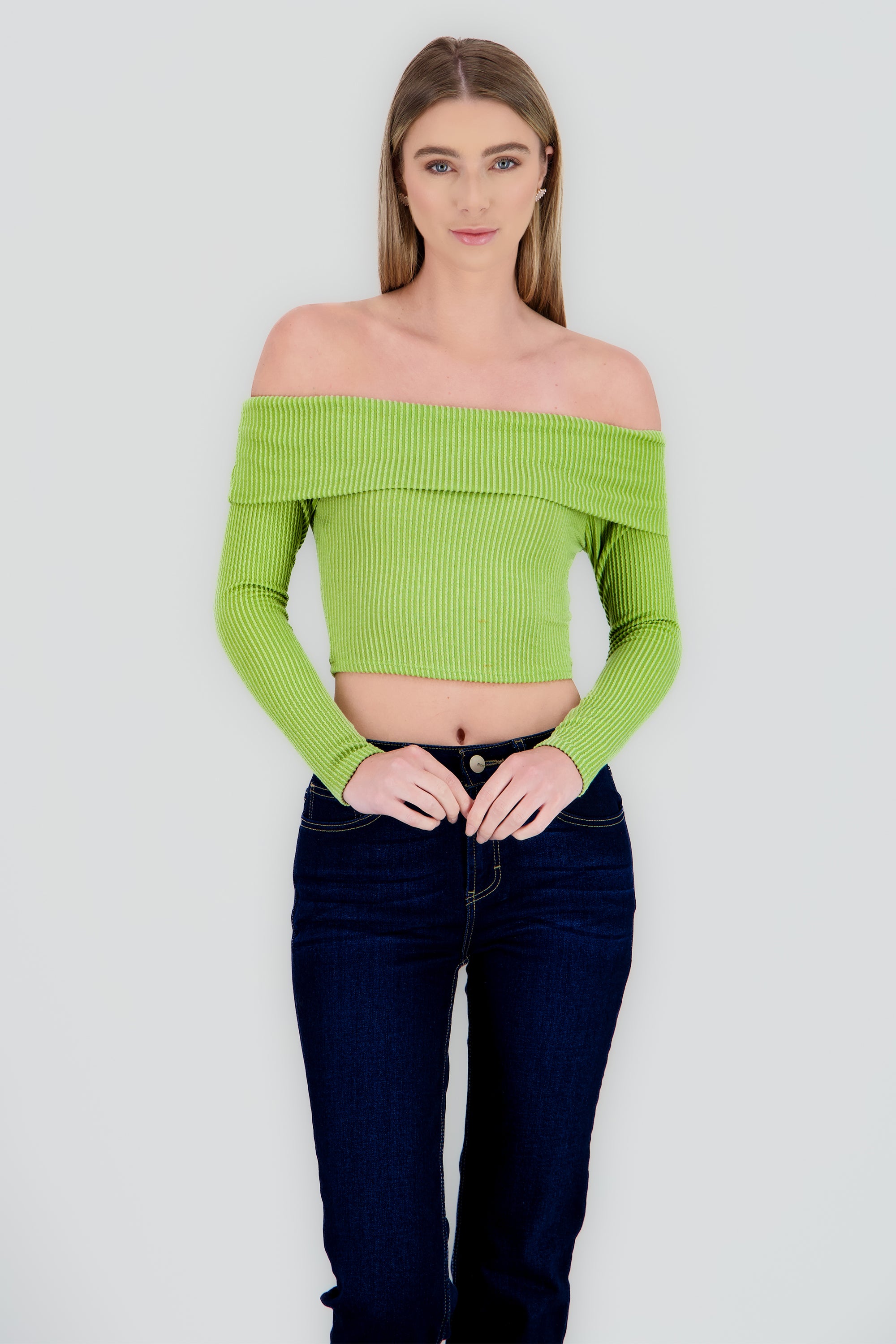 Off Shoulder Ribbed Top